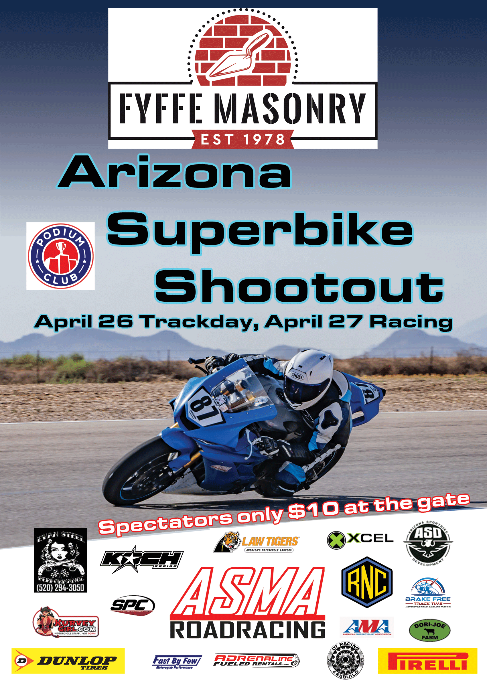 FYFFE Masonry Arizona Superbike Shootout @ Podium Club | ASMA ...